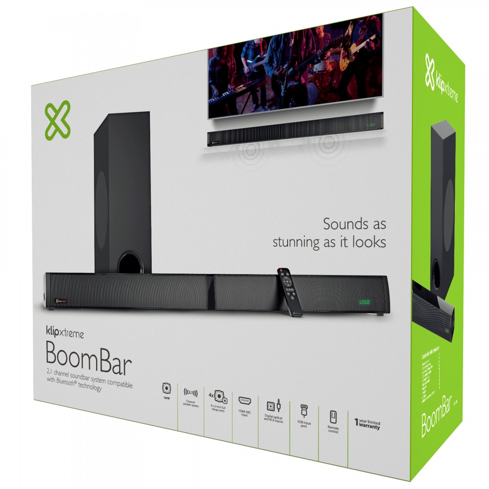 Sound Bar KlipX KSB-230 / 160W / Bluetooth /HDMI/ Optico Digital / USB ...