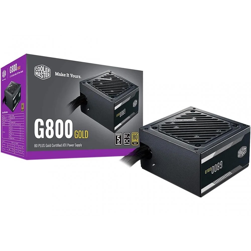 Fuente de Poder Cooler Master G800 24Pin 800W, 80 Plus Gold