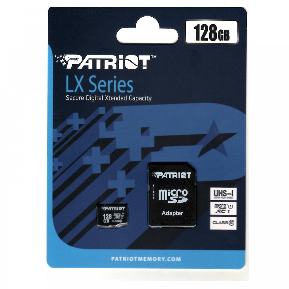 Micro SD PATRIOT LX Series 128 GB / UHS-I / Clase 10 / U1